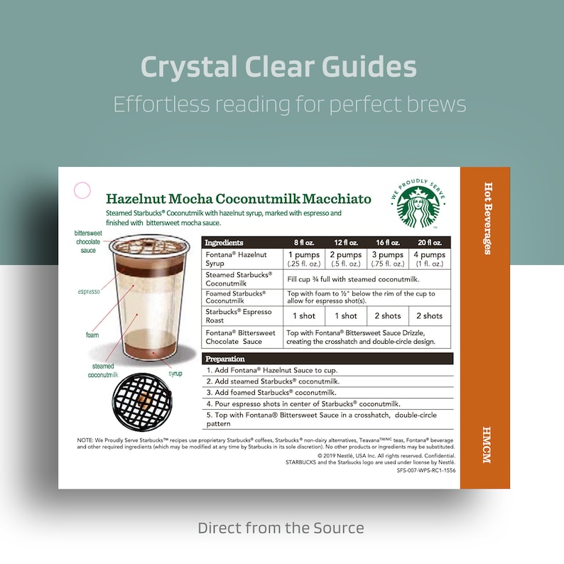 Starbucks Drink Recipe Cards 100+ | Secret Menu Coffee Guide (PDF) - Etsy