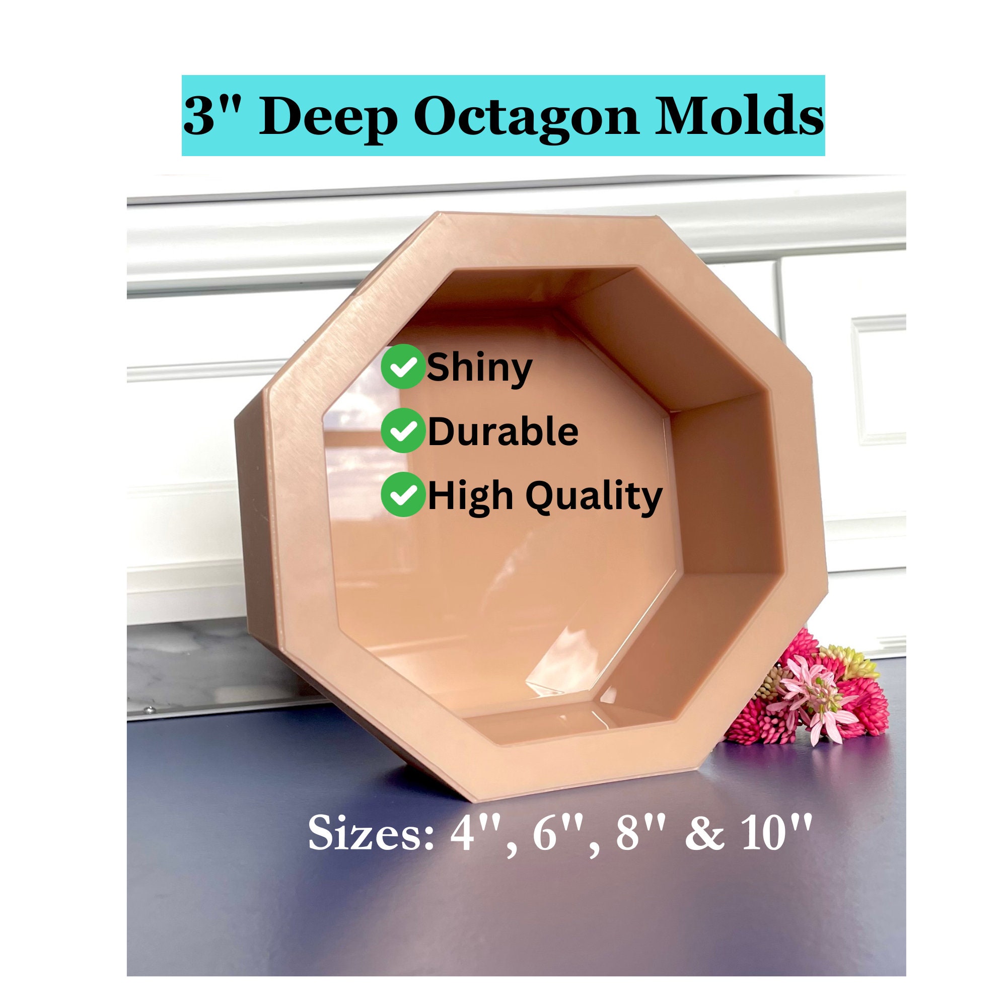 3 Inch Deep Octagon Block Mold, Resin Casting Silicone Mold, Deep ...