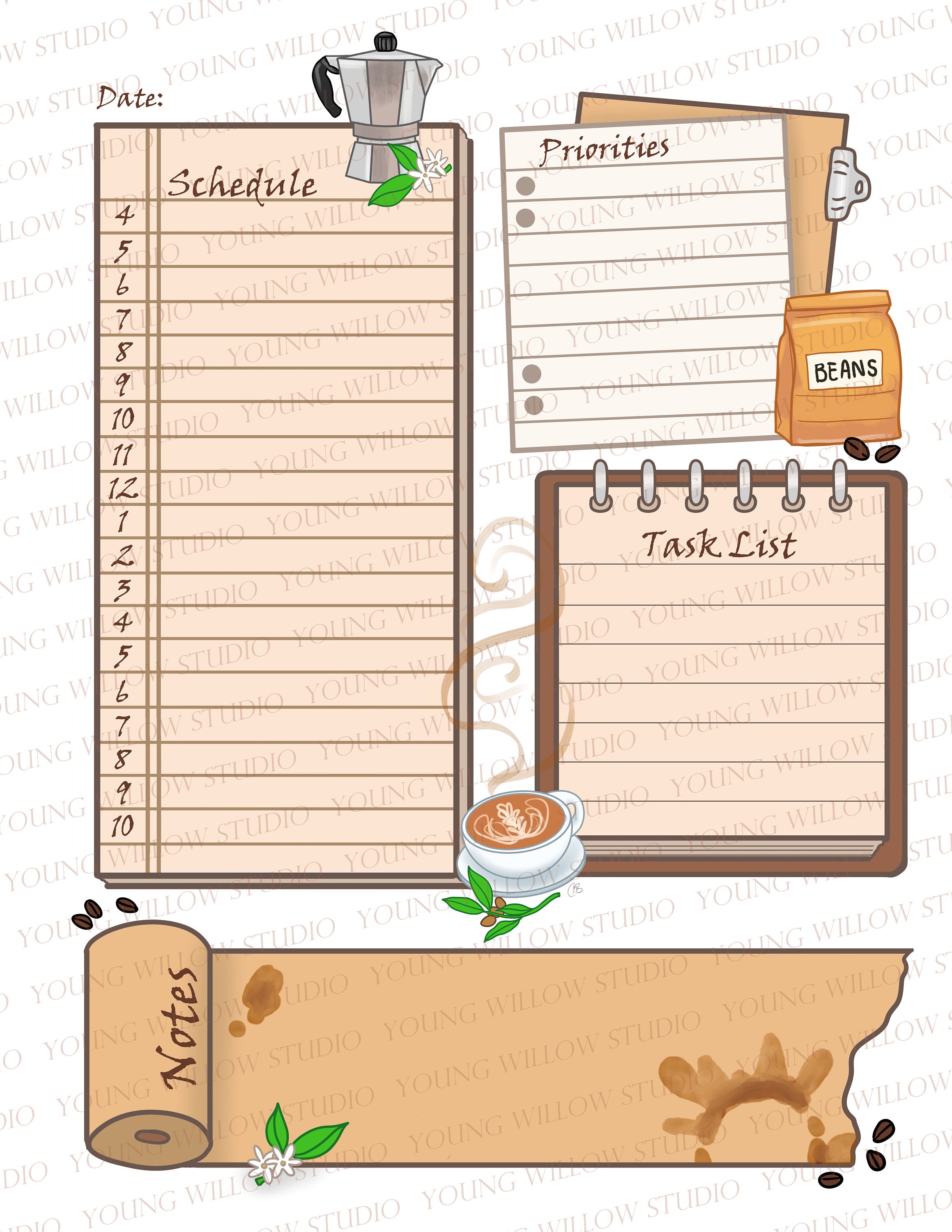 Coffee Lover Printable Daily Planner - Etsy