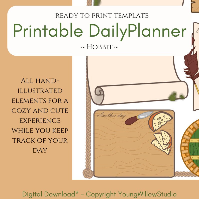 Hobbit Printable Daily Planner - Etsy