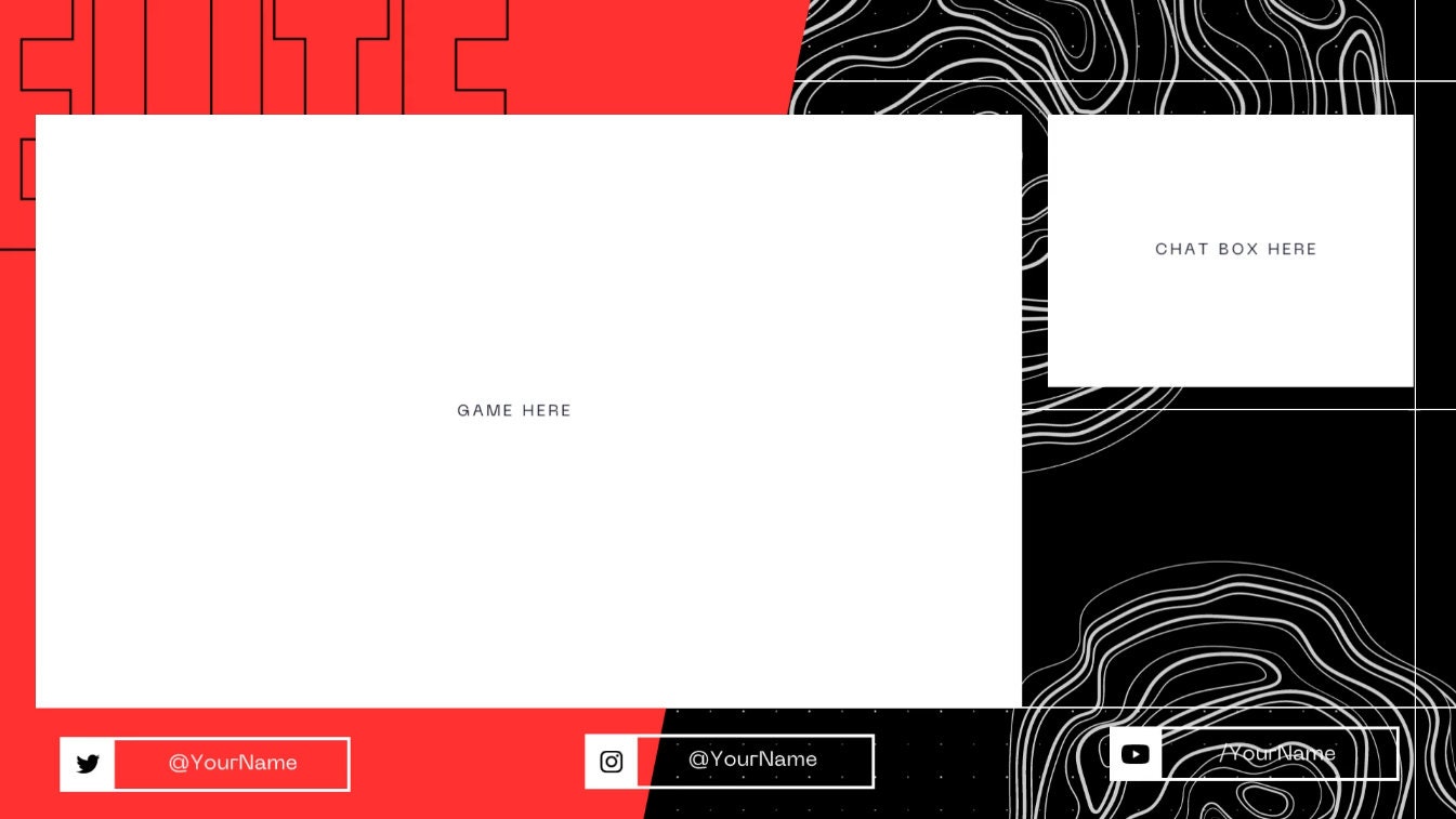 Animated Red and Black Live Screen Stream Overlay Overlay/theme for ...