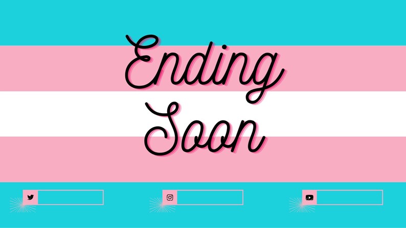 Animated Trans Pride Stream Overlay Pack for Twitch/youtube/kick/etc ...