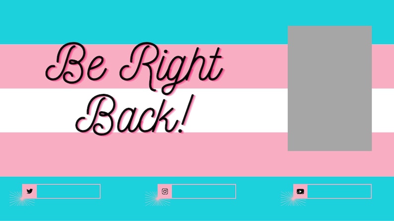 Animated Trans Pride Stream Overlay Pack for Twitch/youtube/kick/etc ...