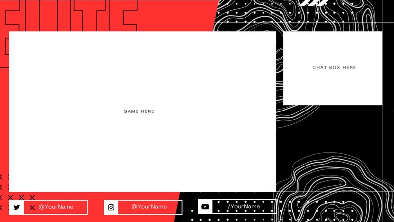 Animated Red and Black Live Screen Stream Overlay Overlay/theme for ...