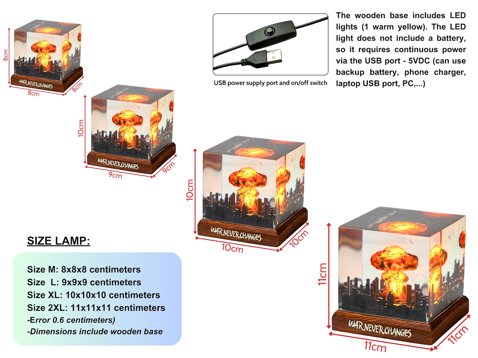 Explosion Bomb Resin Lamp, Atomic Bomb Diorama, Nuke Bomb Fallout 4 ...
