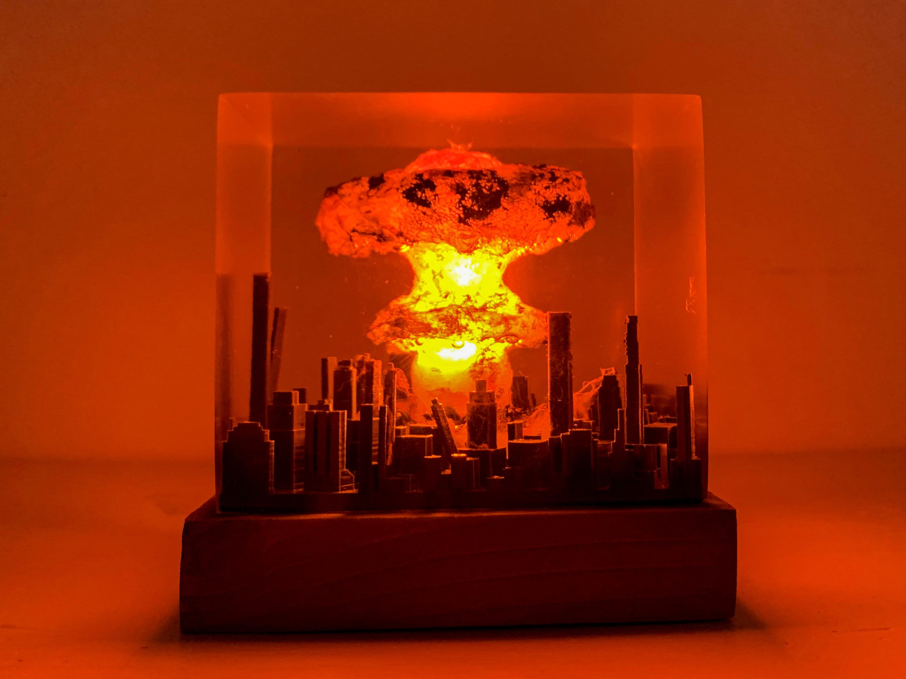 Explosion Bomb Resin Lamp Atomic Bomb Diorama Nuke Bomb - Etsy