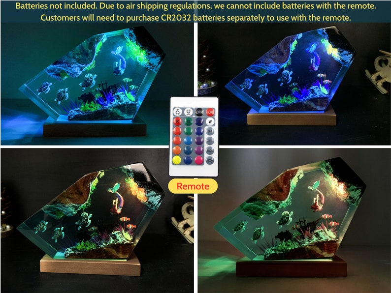 Orca Shark and Couple Diver Resin Night Lights - Whale Shark and ...