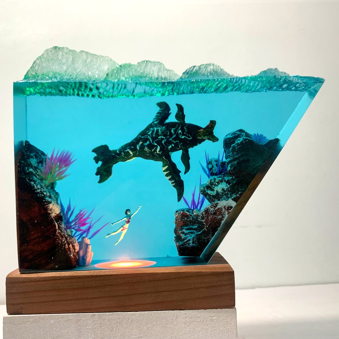 Tulkun Ft Kiri Avatar the Way of Water Lamp, Epoxy Resin Night Lights ...