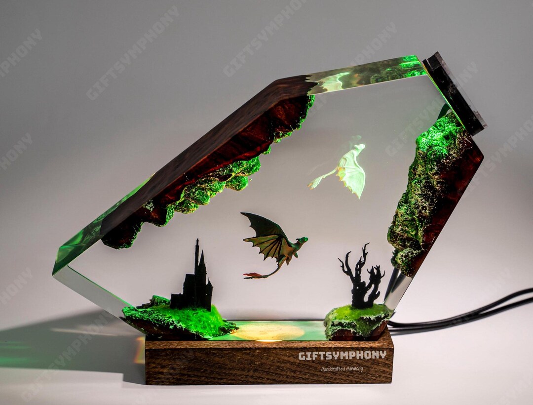 Toothless and Light Fury Night Light, Handmade Dragons Light, Fantasy ...