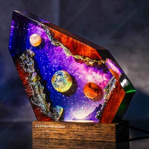 Space Epoxy Resin Lamp, Universe Lamp, Galaxy Resin Night Light ...