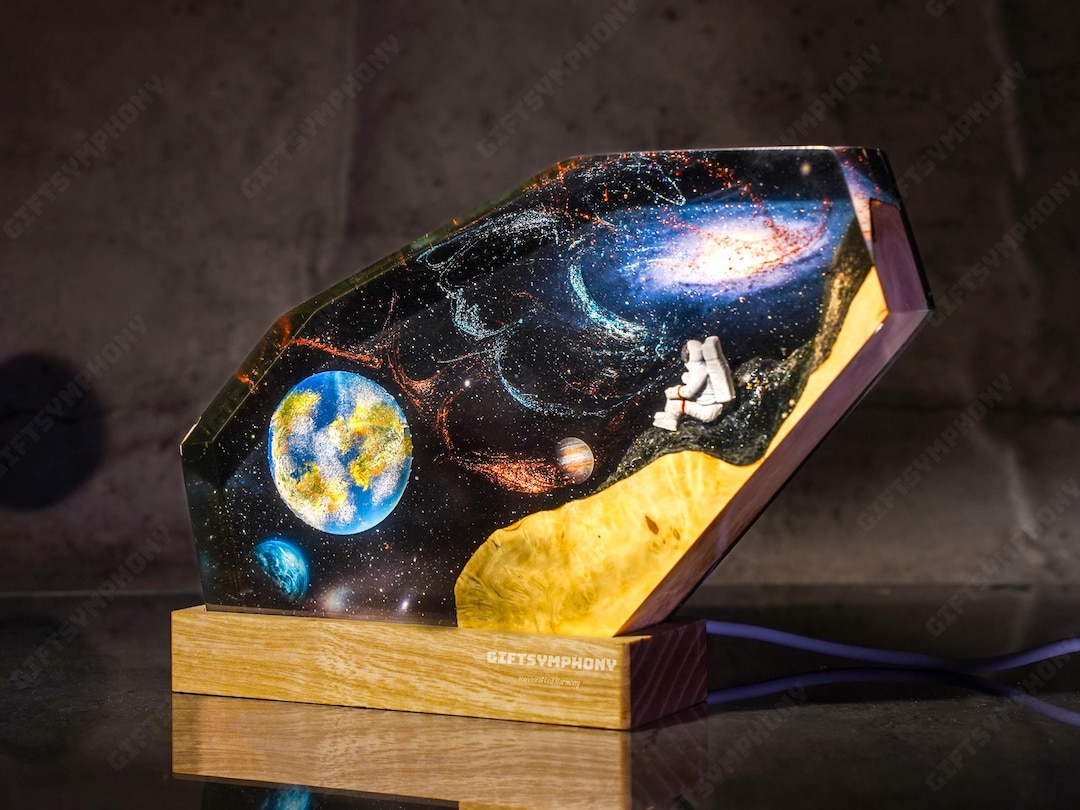 Universe Epoxy Resin Lamp, Space Epoxy Resin Lamp, Galaxy Resin Night ...