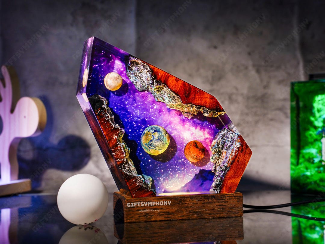 Space Epoxy Resin Lamp, Universe Lamp, Galaxy Resin Night Light ...