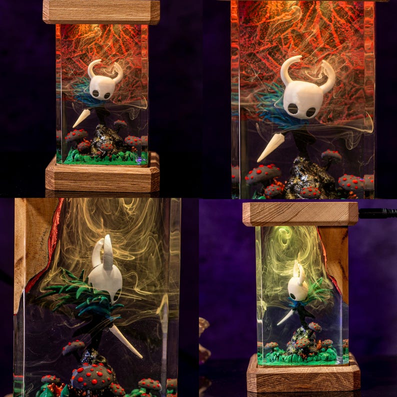 Handmade Hollow Knight Resin Lamp: Hornet Figure, Hollow Silk & Song ...
