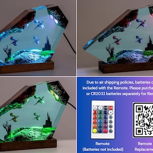 Fire Dragon and Ice Dragon Resin Lamp, Dragon Lamp for Home Decor ...