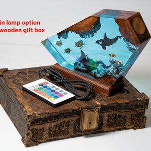 Orca Shark and Couple Diver Resin Night Lights Whale Shark and Humpback ...