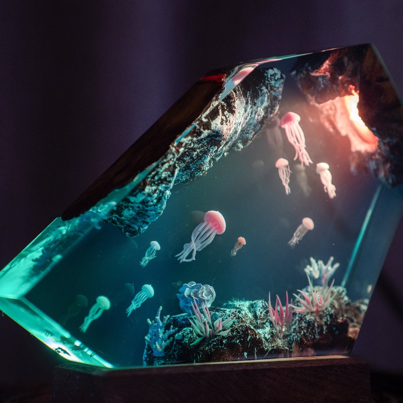 Epoxy Ocean Fish Lamp - Etsy