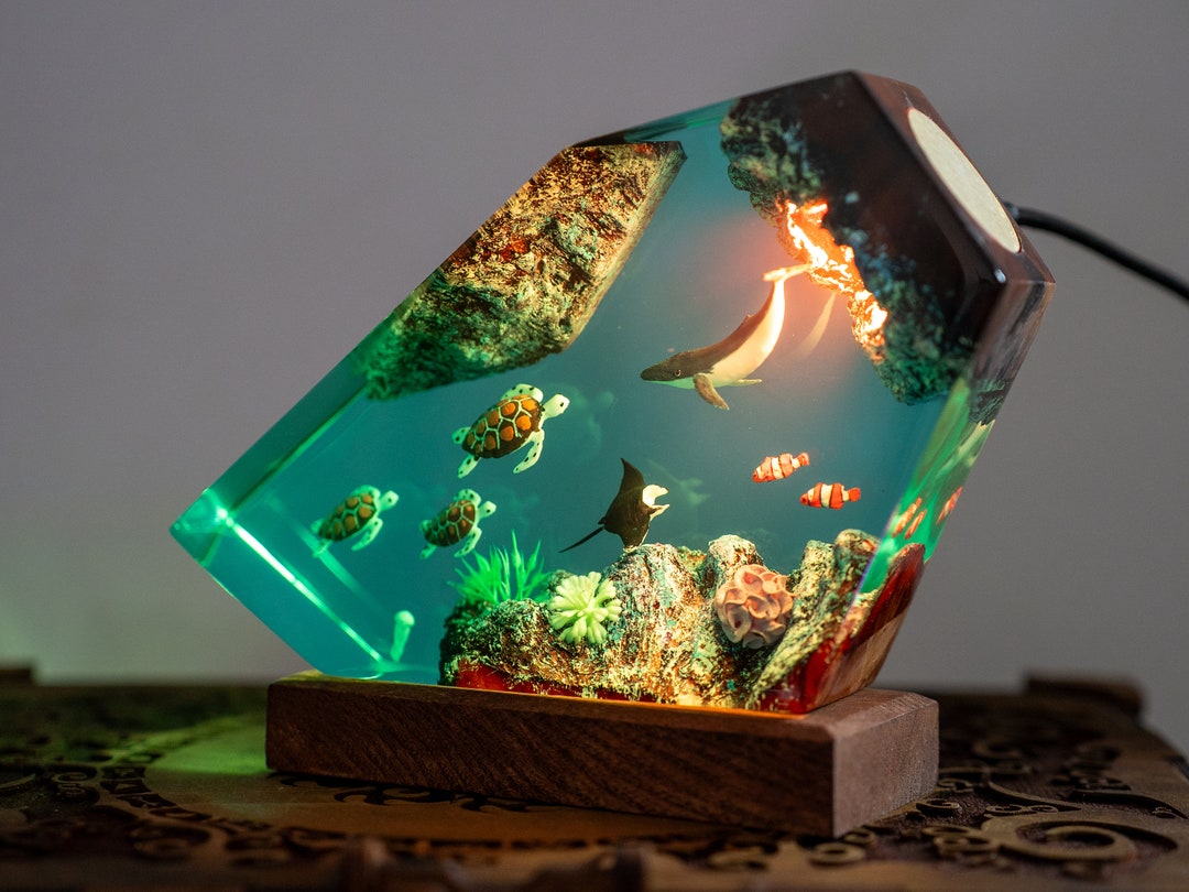 Humpback Whale Lamp, Turtle Resin Night Lights, Manta Ray-jellyfish ...