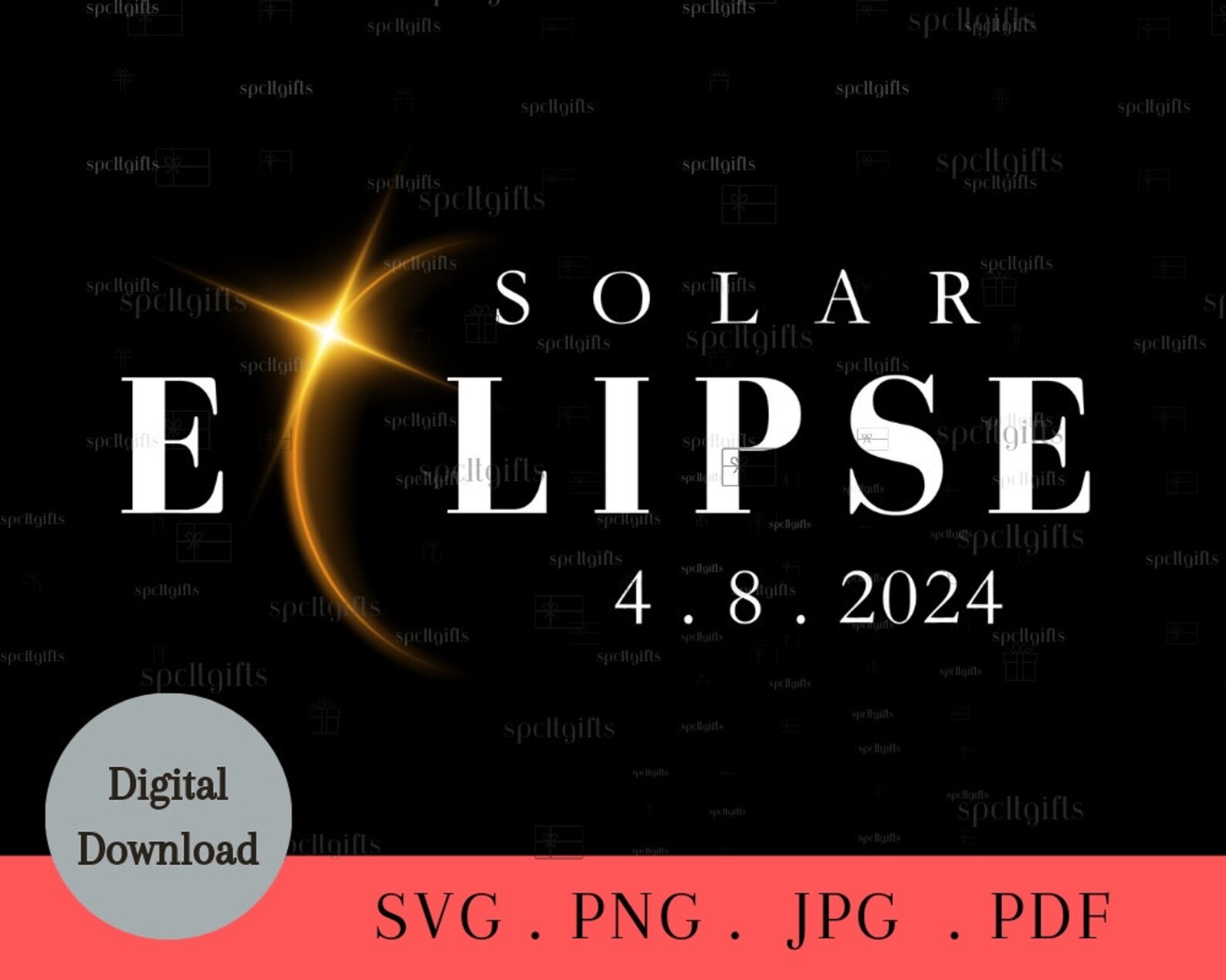 Total Solar Eclipse Png, Total Solar Eclipse Svg, 2024, Total Solar Eclipse 2024 SVG, Lunar ...