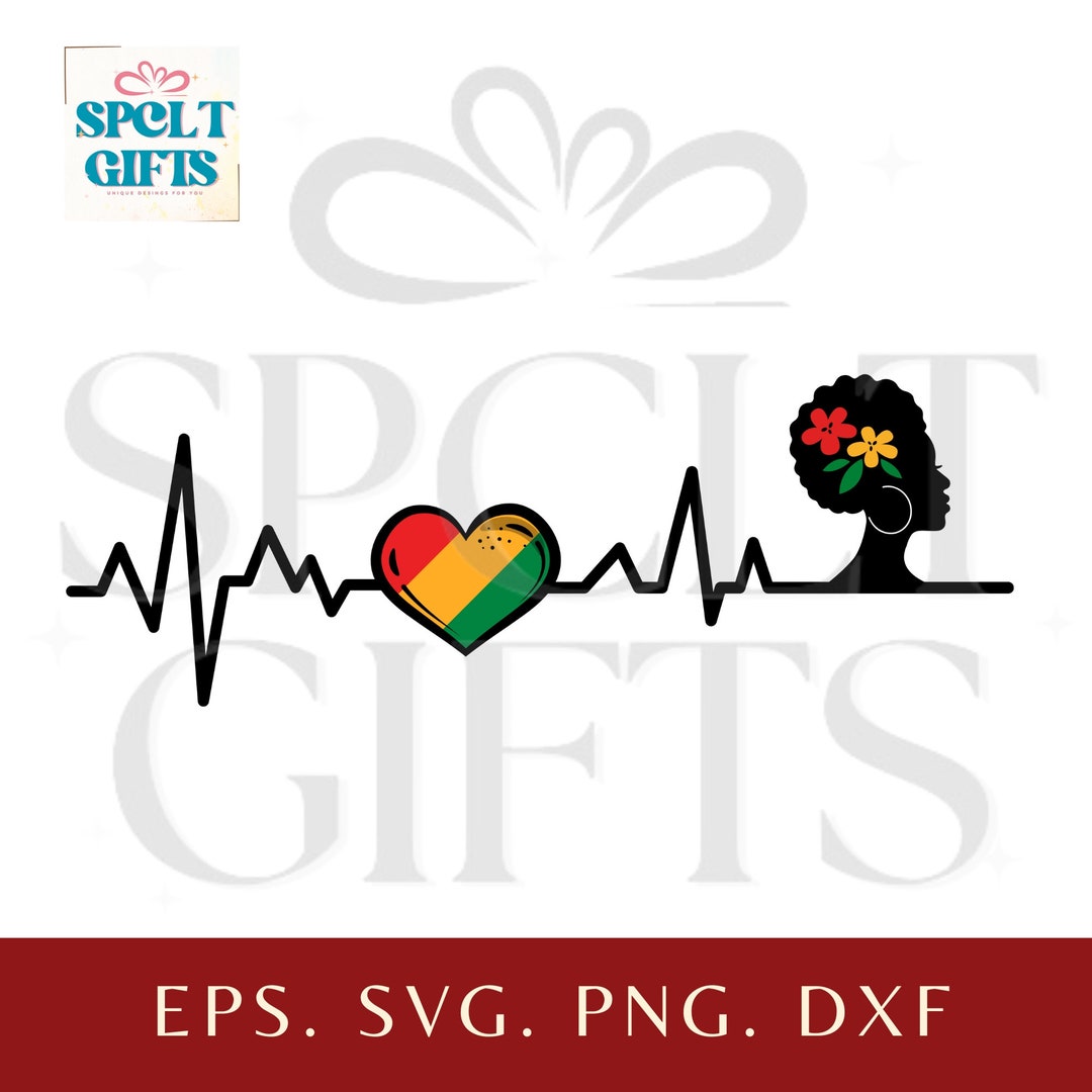 Juneteenth Heartbeat SVG, Black History SVG, Heartbeat, 1865 Juneteenth ...