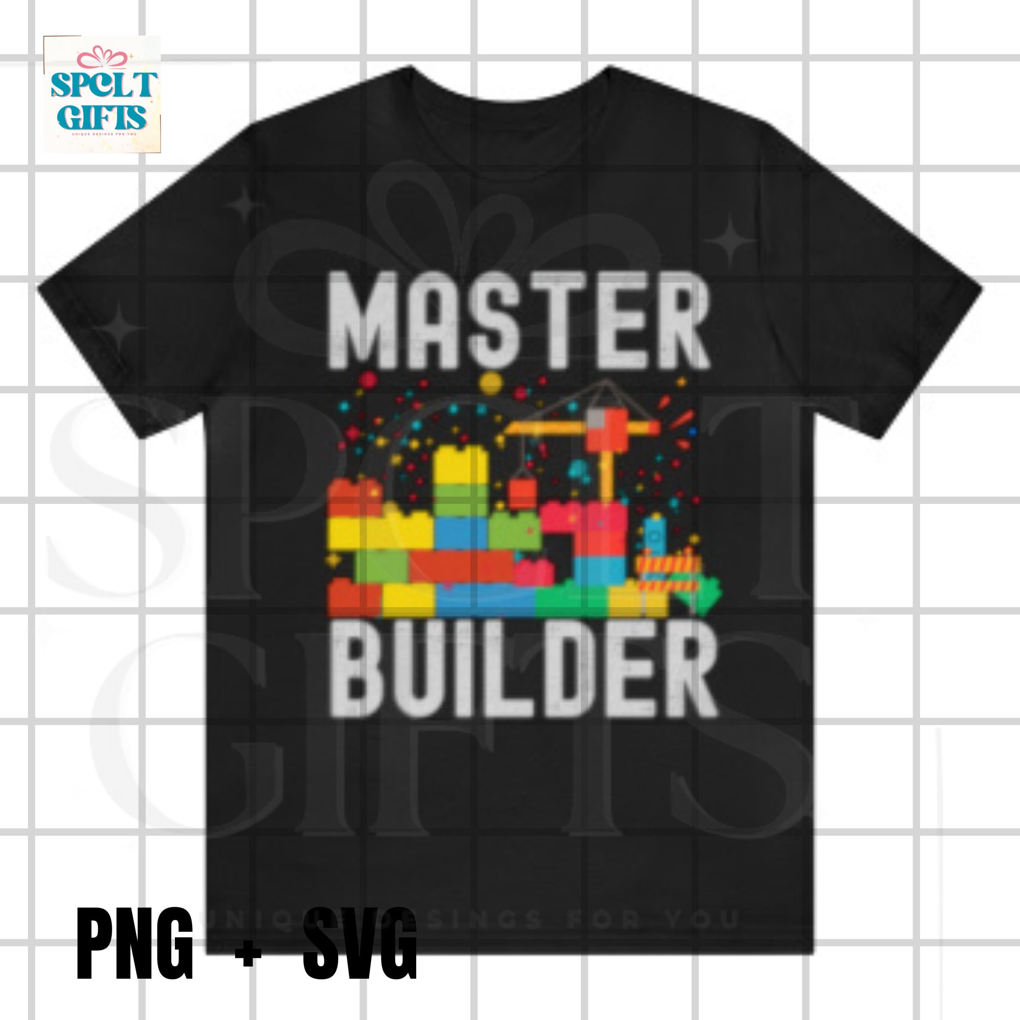 Master Builder SVG, Building Blocks PNG, Retro Toy Design for Shirt ...