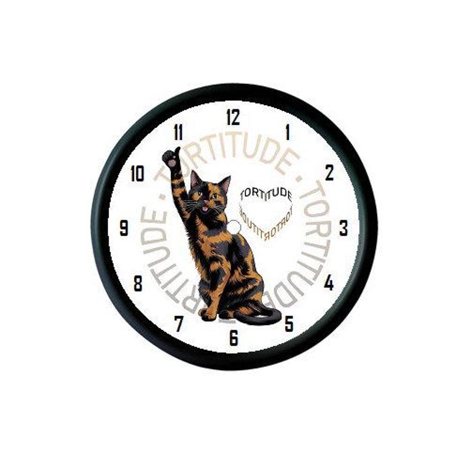 Tortoiseshell Cat Kitten Tortitude Photo Wall Clock Animal Lover Gift ...