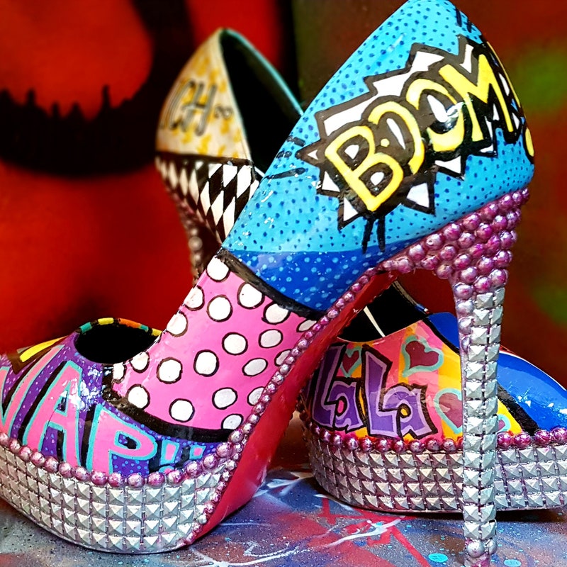 Painted High Heels - Etsy