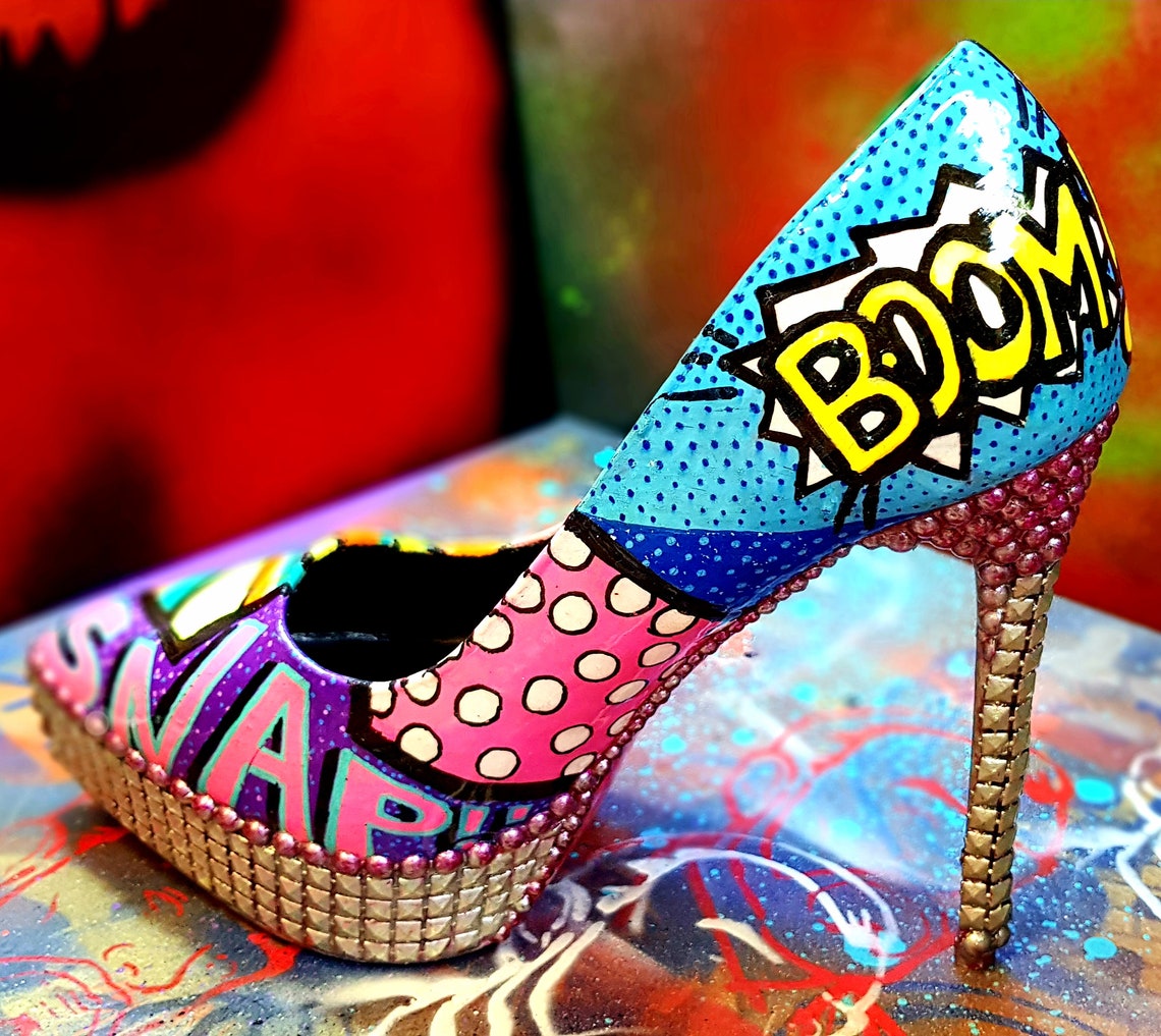 One of a Kind, Hand Painted Stilettos - Etsy