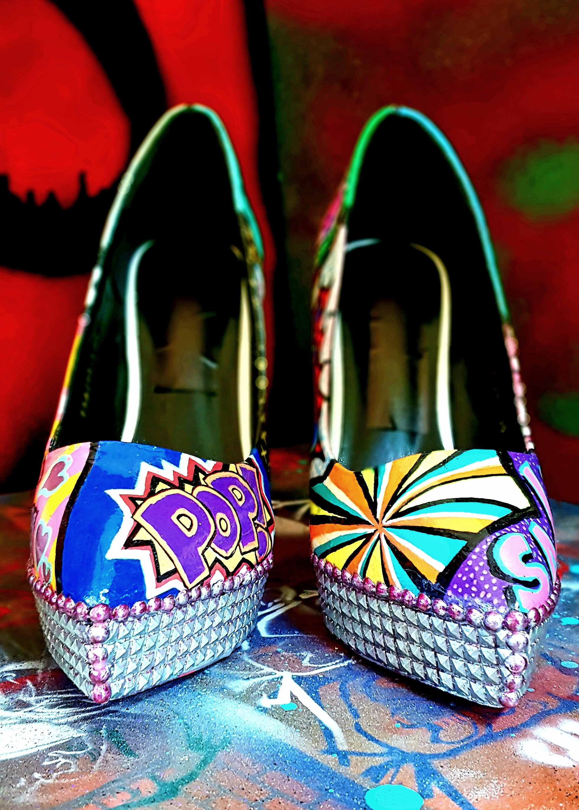 One of a Kind, Hand Painted Stilettos - Etsy