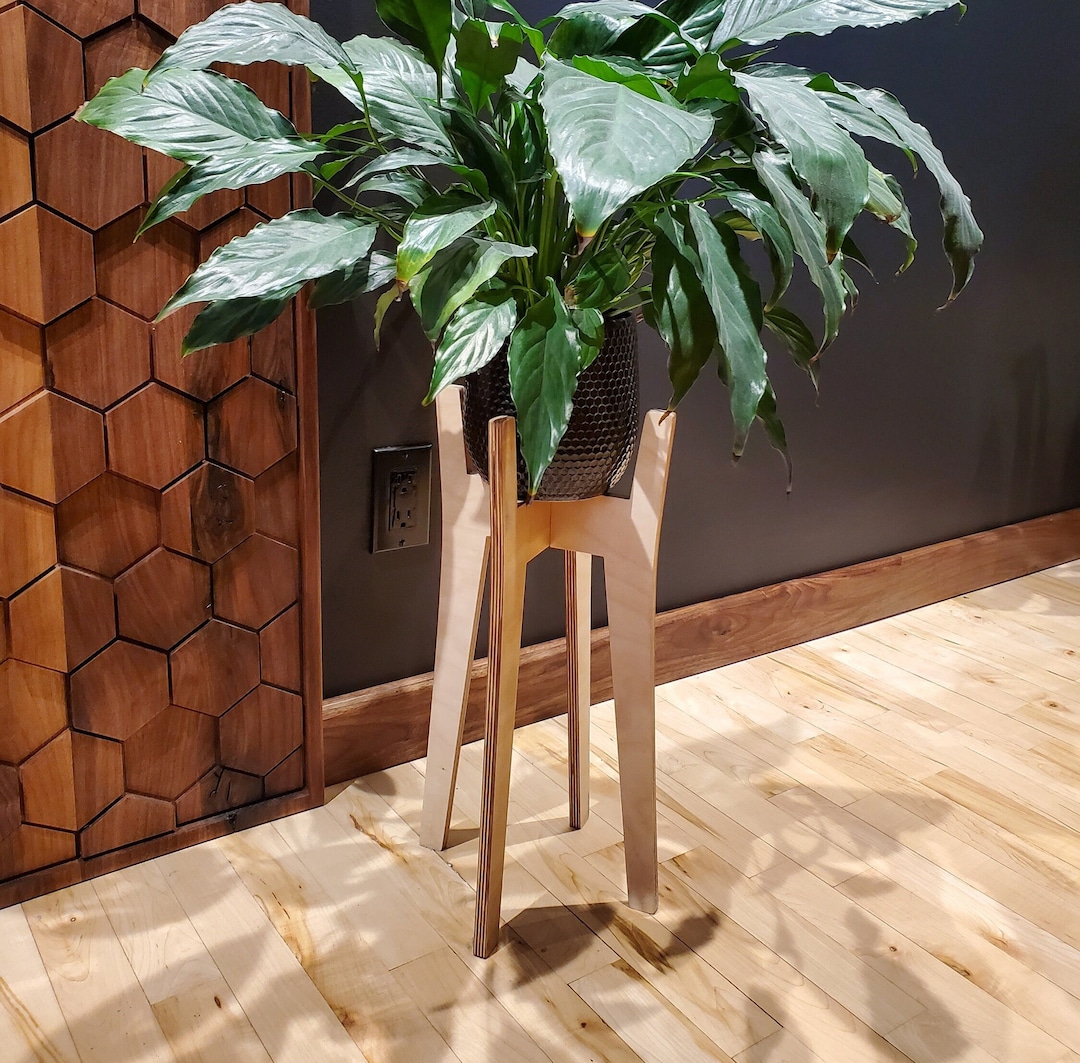 Midcentury Modern Wooden Plant Stand Indoor - Etsy