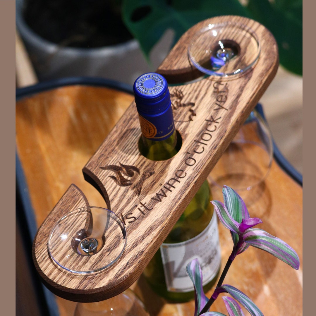 Wooden Wine Glass Holder Wood Wine Caddy Sommelier Gift - Etsy