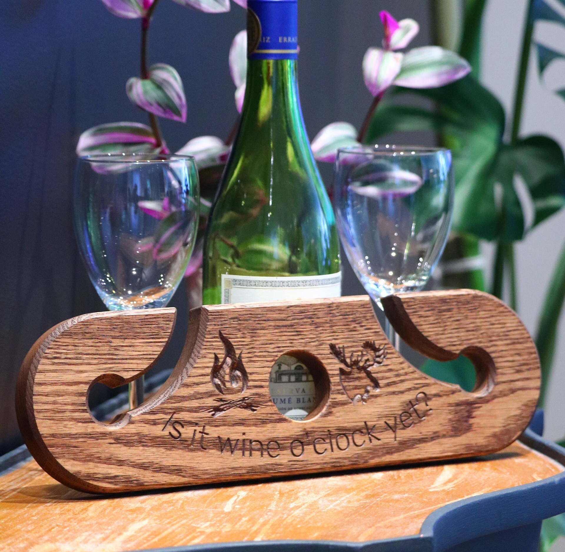 Wooden Wine Glass Holder Wood Wine Caddy Sommelier Gift - Etsy