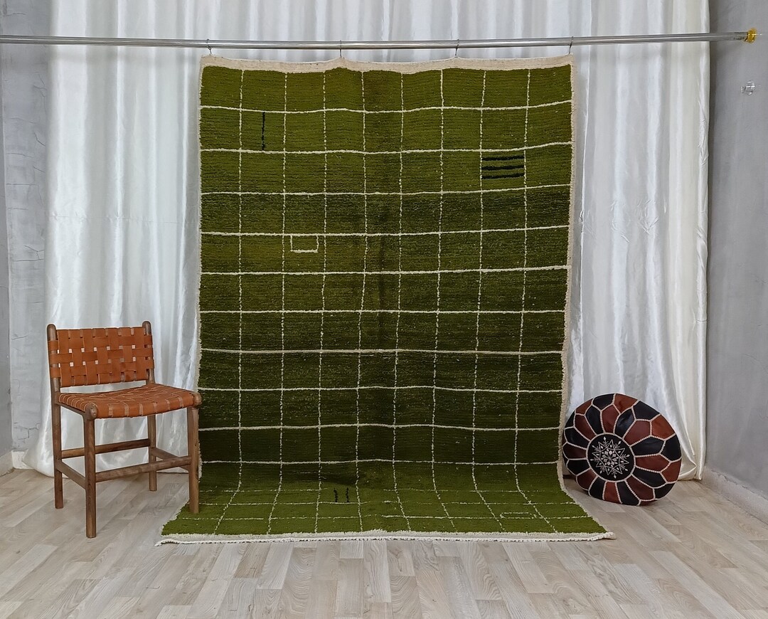 Custom Moroccan Area Rug, Sage Green Rug, Berber Green Rug, Handmade ...