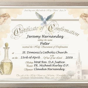 Certificado De Santo Matrimonio Personalizado, Imprimible, Spanish ...
