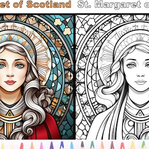 Catholic Coloring Page, Saint Margaret of Scotland, Christian, Instant ...