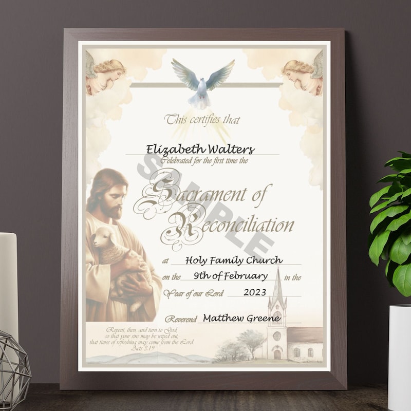 First Reconciliation Certificates Printable - Etsy