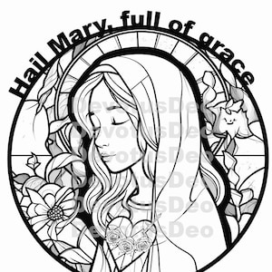 Catholic Coloring Page, Our Lady, Mary, Christian, Instant Download ...