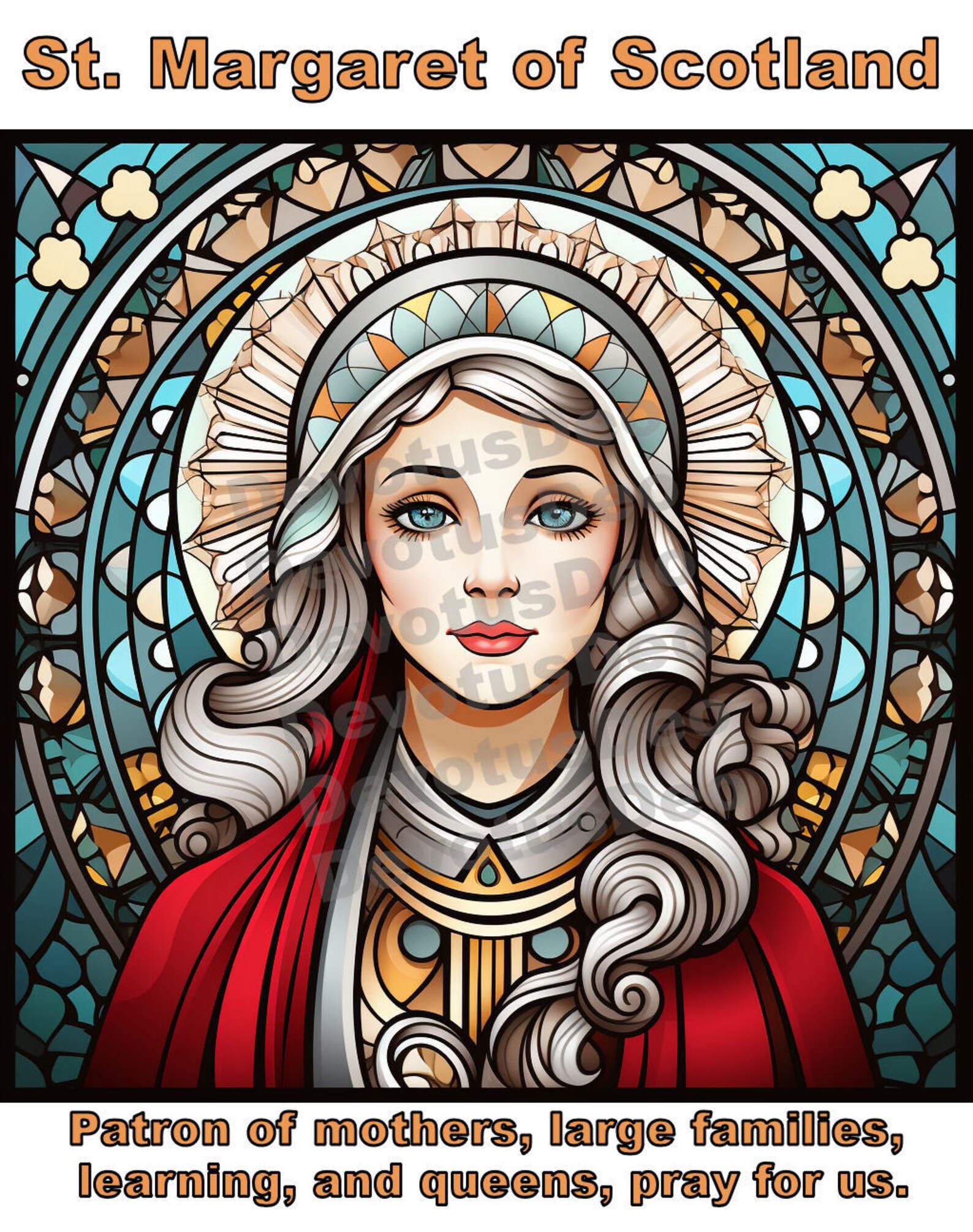 Catholic Coloring Page, Saint Margaret of Scotland, Christian, Instant ...