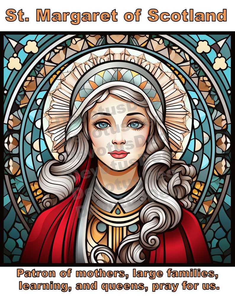 Catholic Coloring Page, Saint Margaret of Scotland, Christian, Instant ...