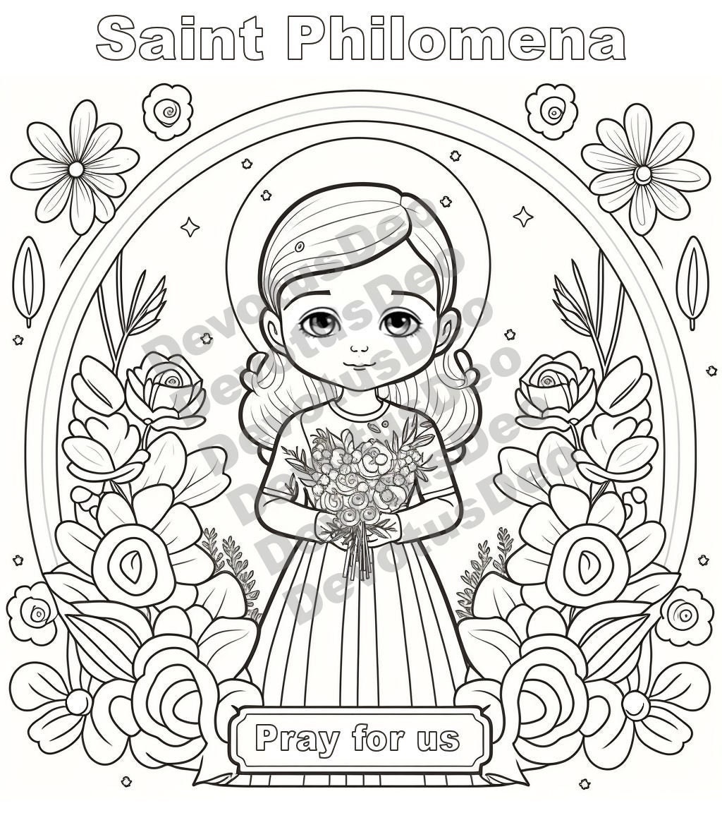 Saint Philomena Catholic Coloring Page, Catholic, Christian, Instant ...