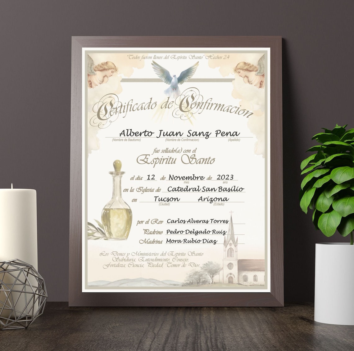 Certificado De Confirmación Personalizado (vertical), Imprimible ...