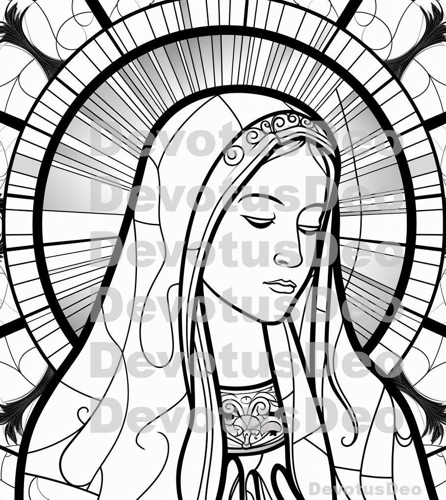 Our Lady Catholic Coloring Page, Mary, Christian, Instant Download ...