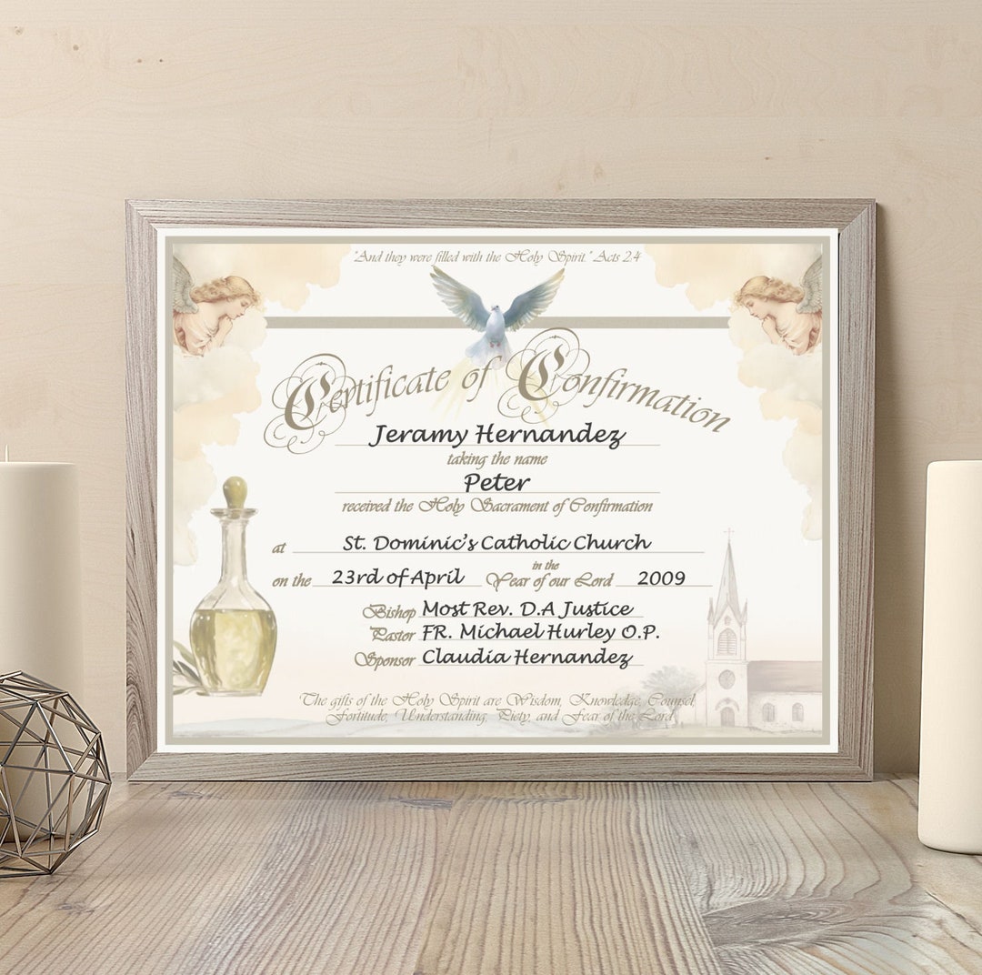 Confirmation Certificate Landscape , Customizable, Template ...
