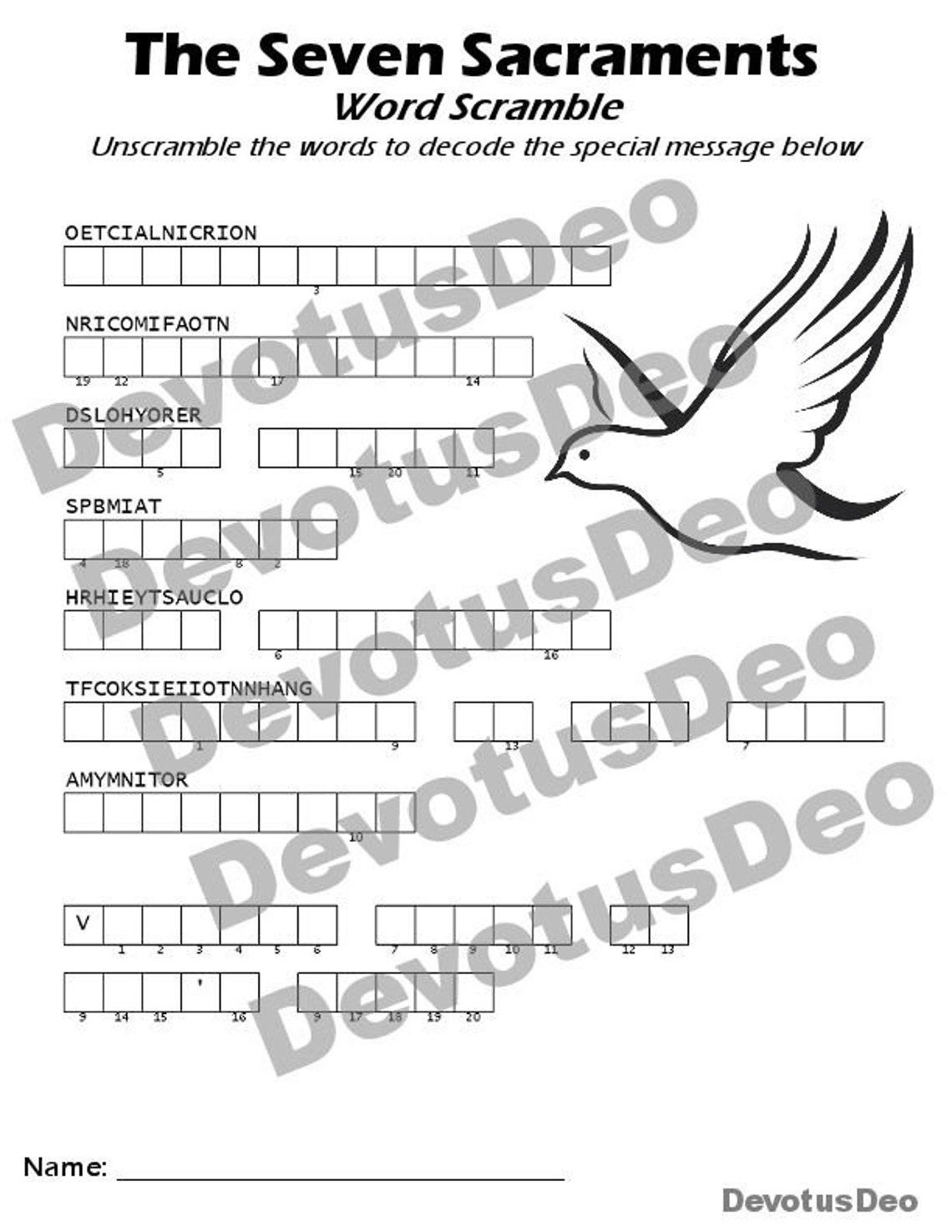 The Seven Sacraments, Catholic Worksheet - Etsy