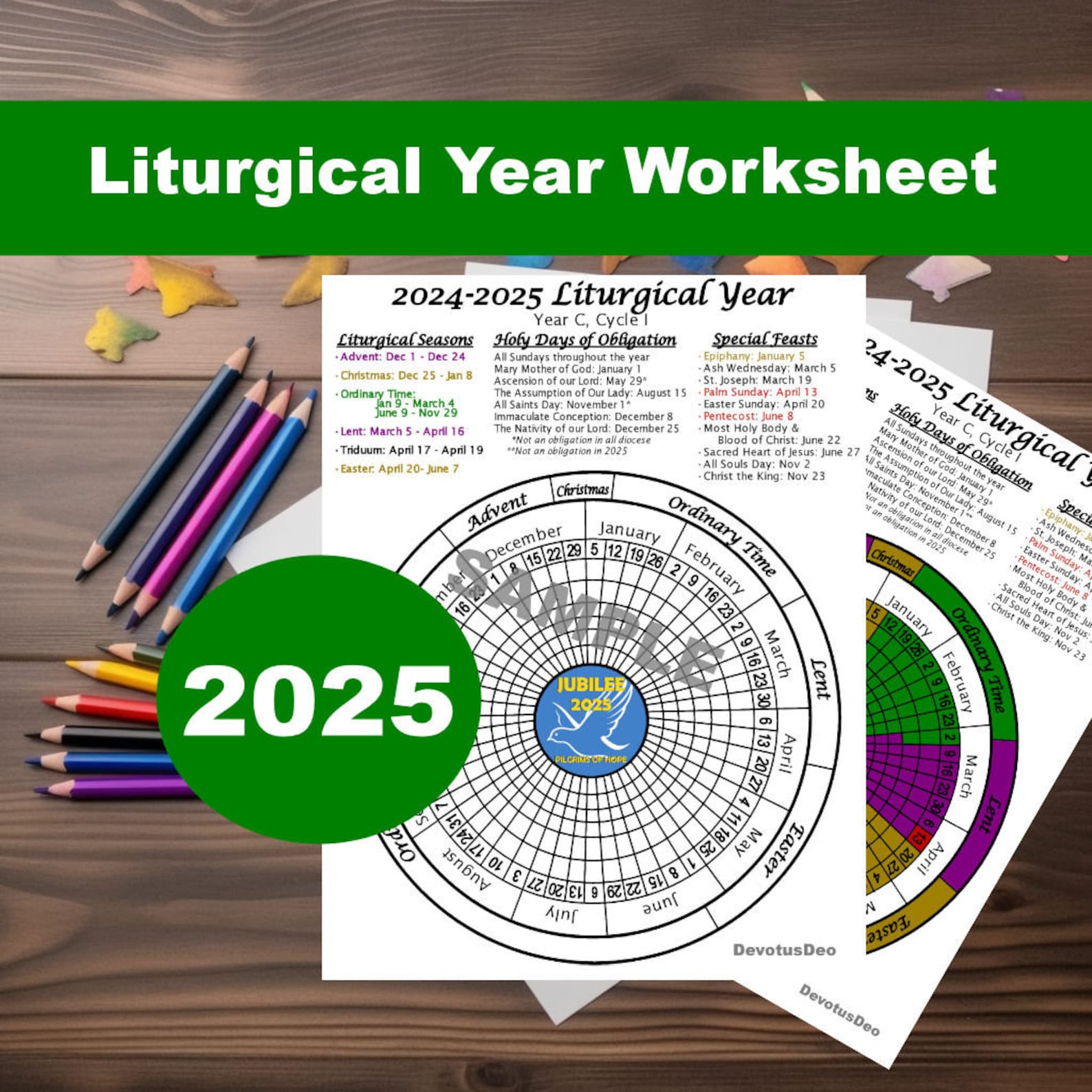Printable 2025 Liturgical Calendar, Downloadable Catholic Worksheet - Etsy