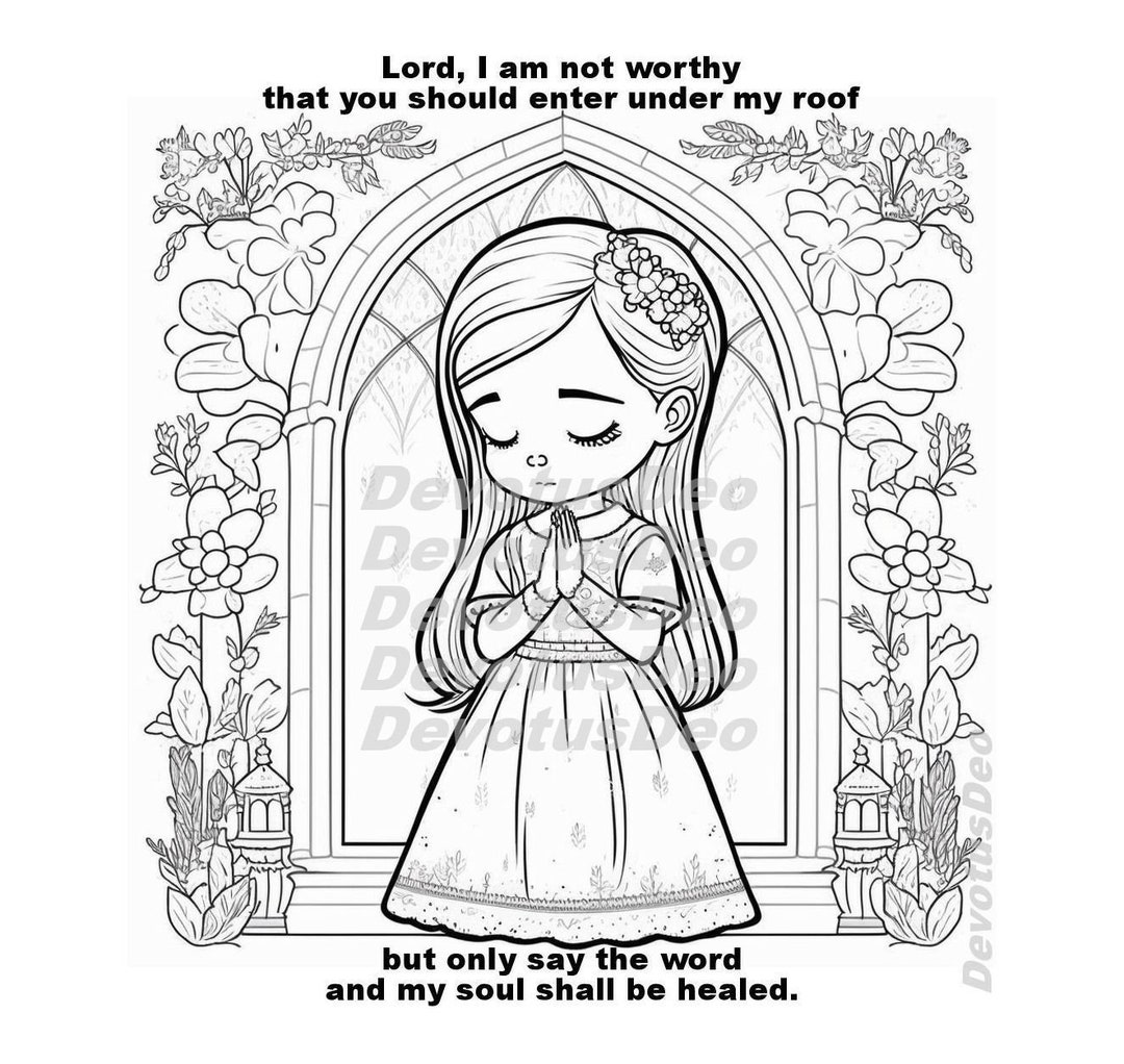 First Communion Catholic Coloring Page, Christian, Instant Download ...
