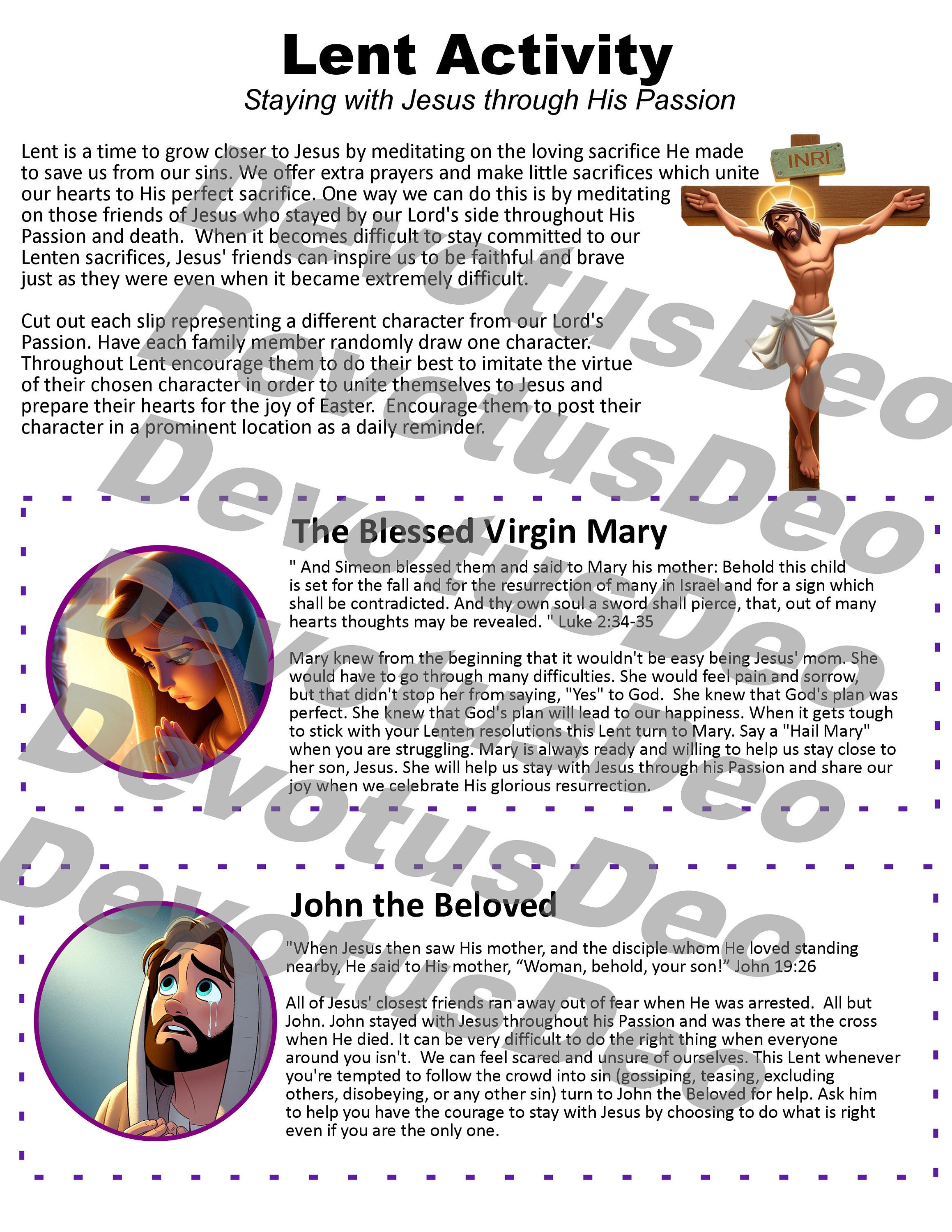 Printable Lent Activity, Family / Children / Student / Jesus ...