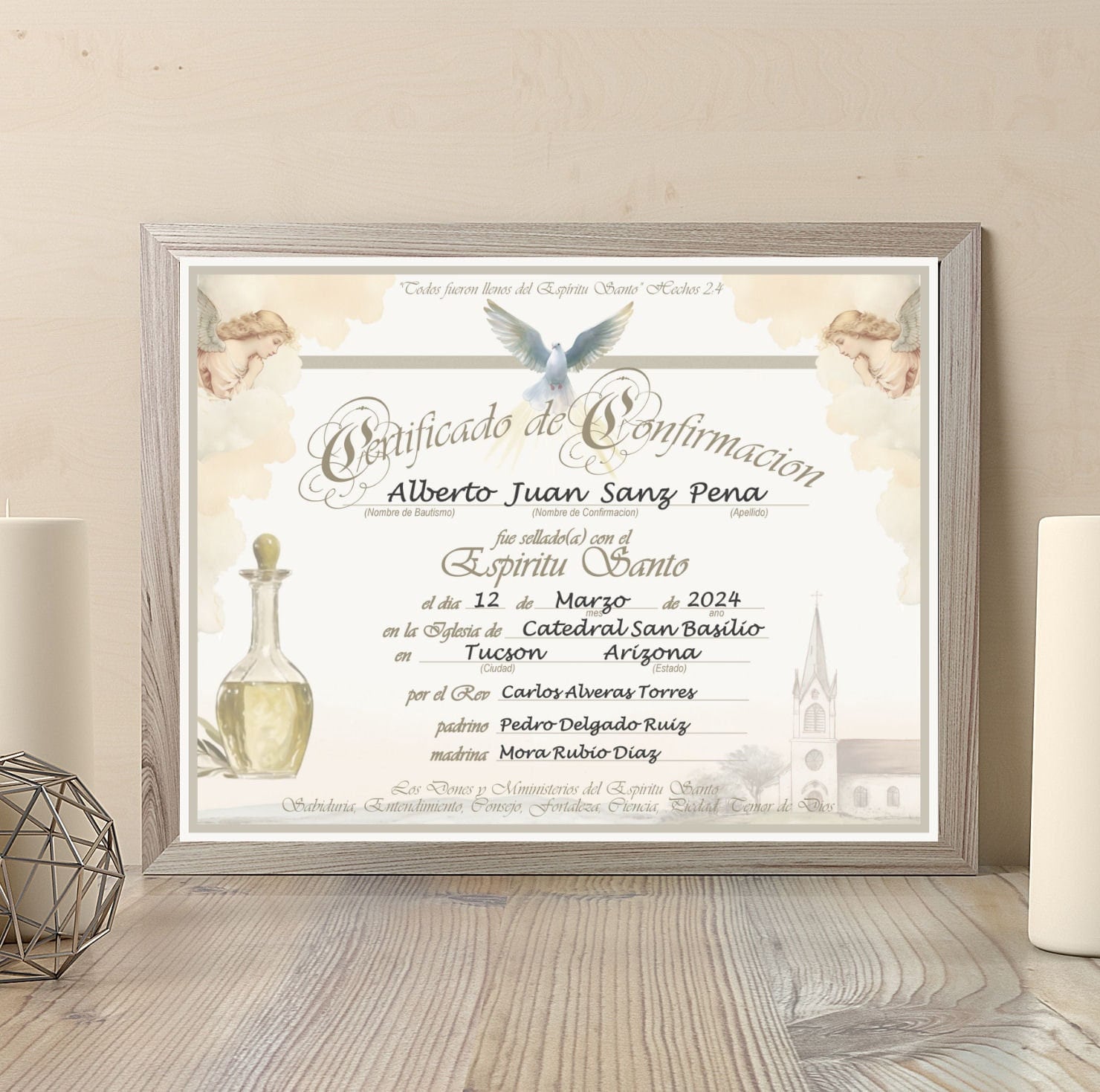 Certificado De Confirmación Personalizado (horizontal), Imprimible ...