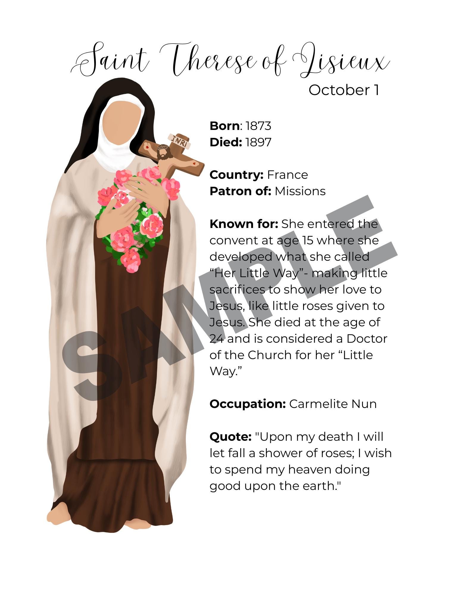 Catholic Saint Posters: Catholic Wall Art Prints (digital Download, PDF ...