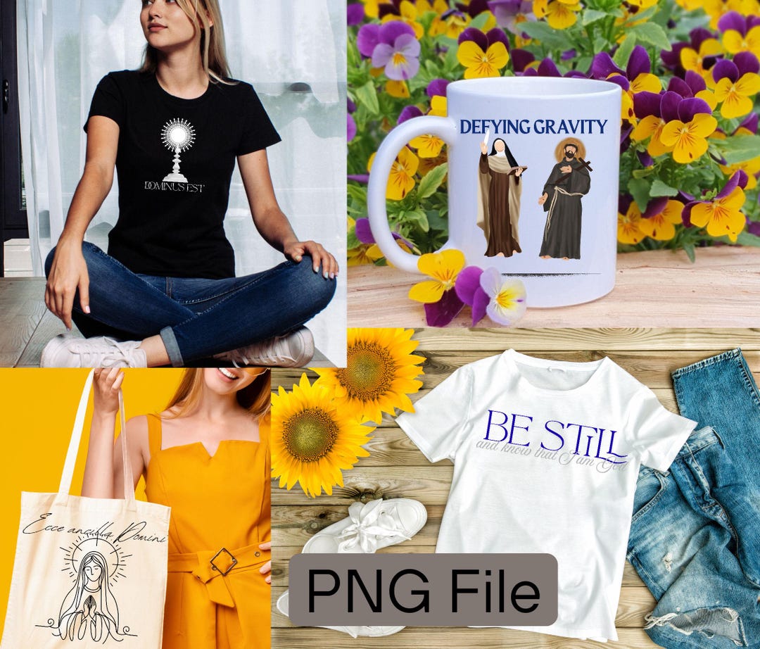 Catholic PNG Bundle | Downloadable | 12 Religious Designs for Catholic ...