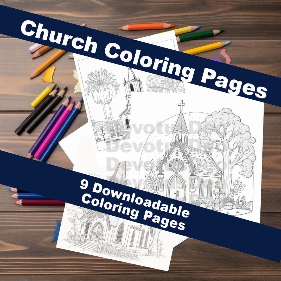 Coloring Page Bundle, Chapels and Churches, Christian, Instant Download ...